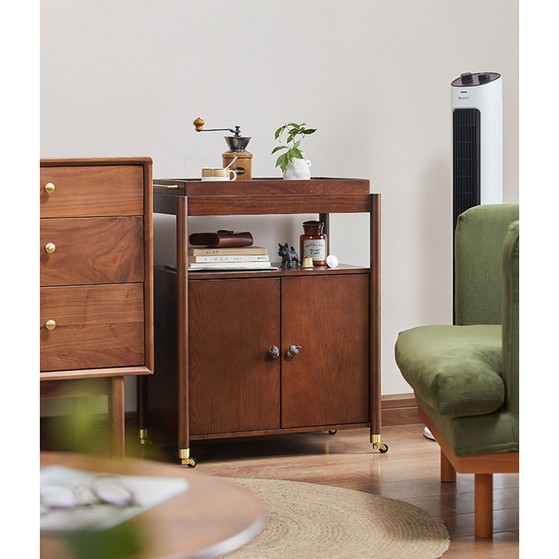 Corrigan Studio® 29.13" Walnut Standard Solid Wood Bar Carts | Wayfair